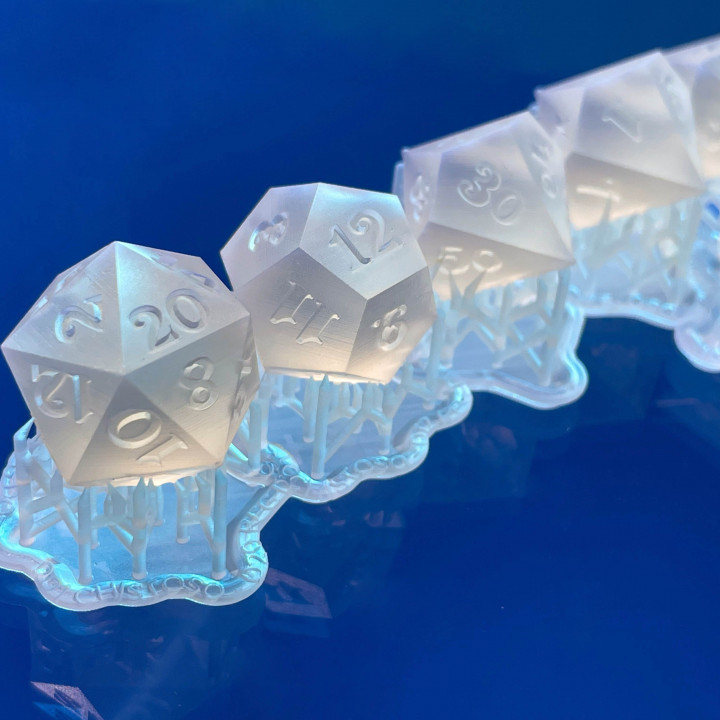 3D Printable Master Dice Set FONT 001 by Kyle and Paige