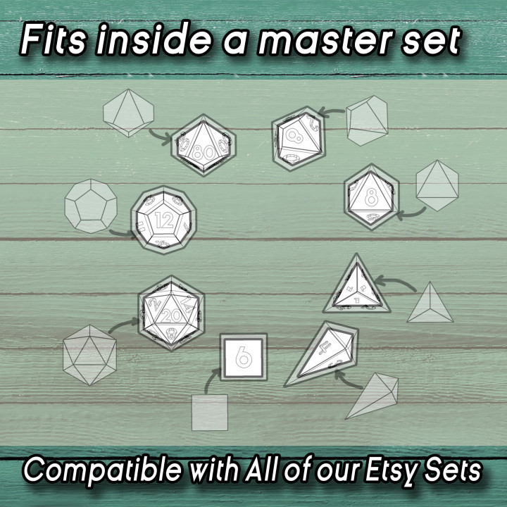 3D Printable Master Dice Set - Blank Inner Dice by Kyle and Paige