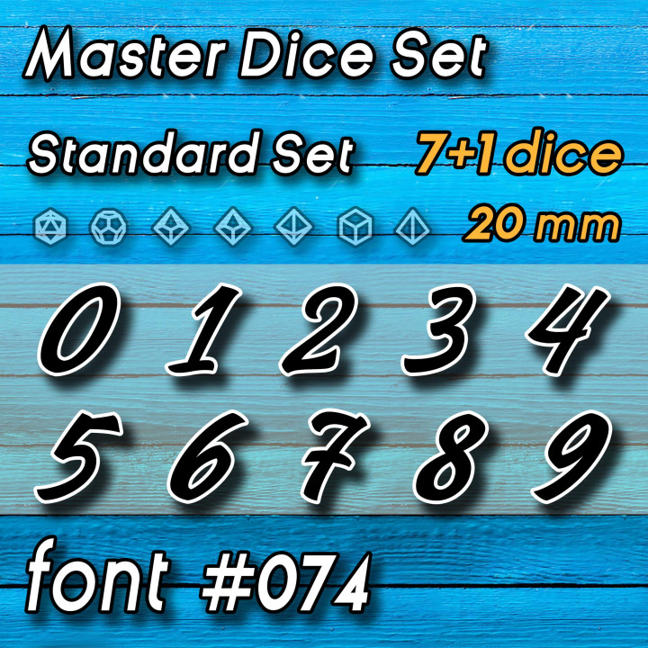 3D Printable Master Dice FONT #074 by Kyle and Paige