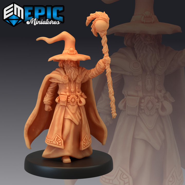 3D Printable Gray Wizard Set / Human Sorcerer / Wise Magician by Epic ...
