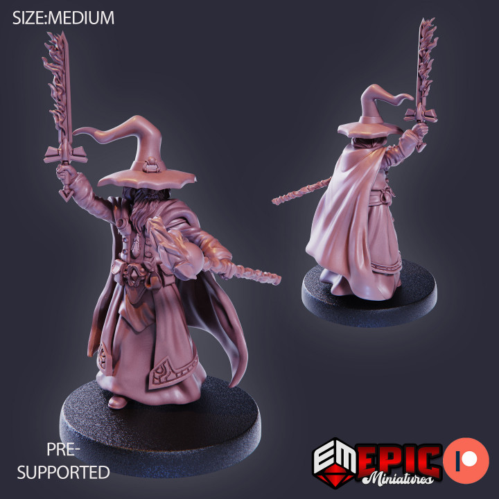 3D Printable Gray Wizard Set / Human Sorcerer / Wise Magician by Epic ...