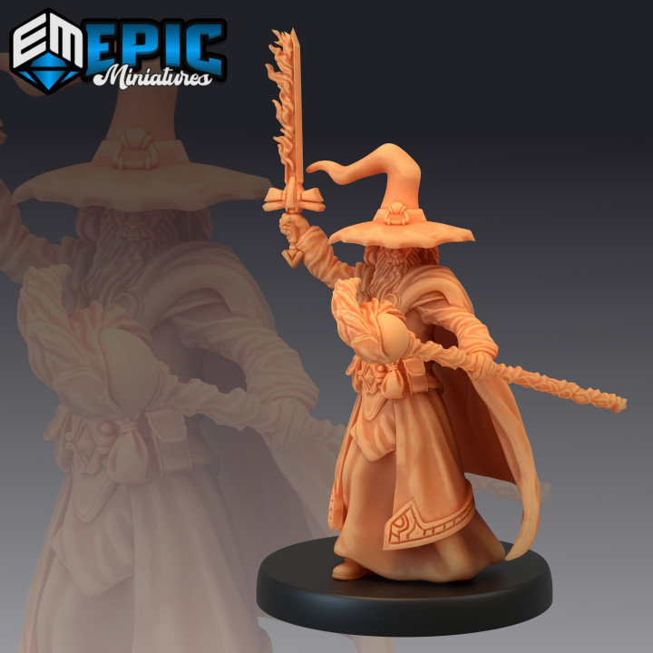 3D Printable Gray Wizard Set / Human Sorcerer / Wise Magician by Epic ...
