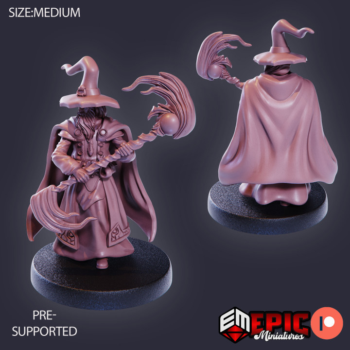 3D Printable Gray Wizard Set / Human Sorcerer / Wise Magician by Epic ...