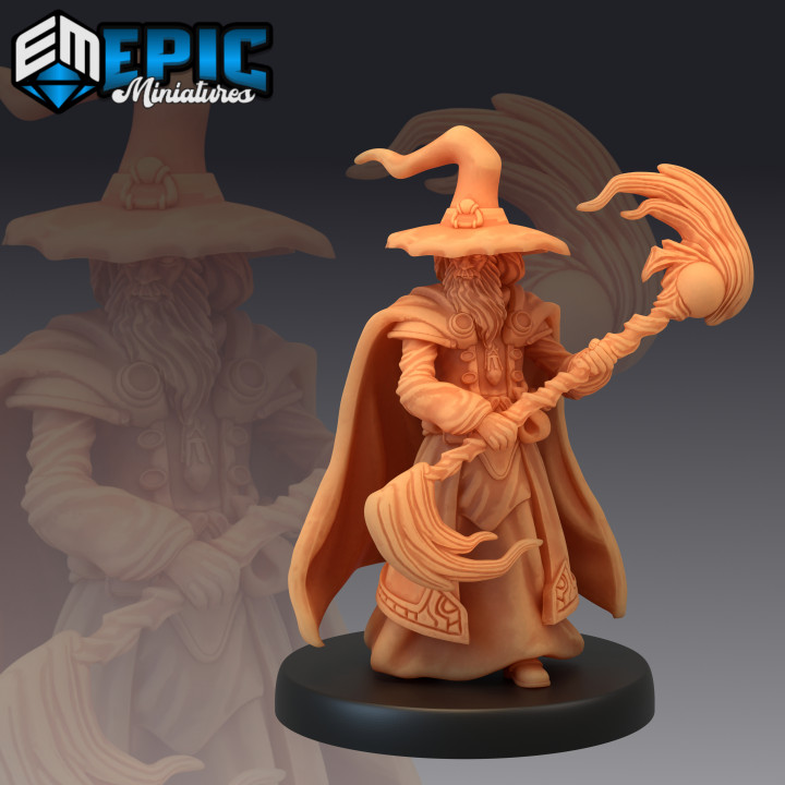 3D Printable Gray Wizard Set / Human Sorcerer / Wise Magician by Epic ...