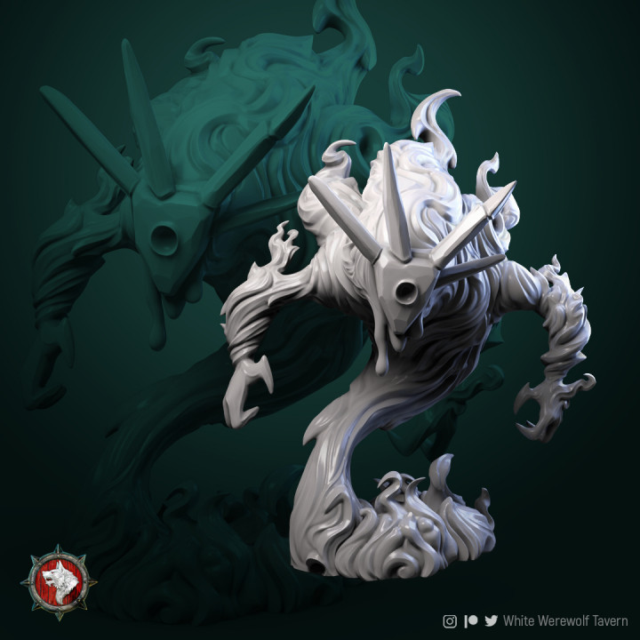 3D Printable Fire elemental 32mm pre-supported by White Werewolf Tavern