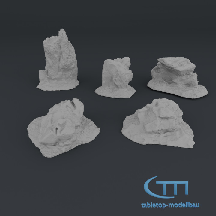 3D Printable rock set by Jörg Cappel