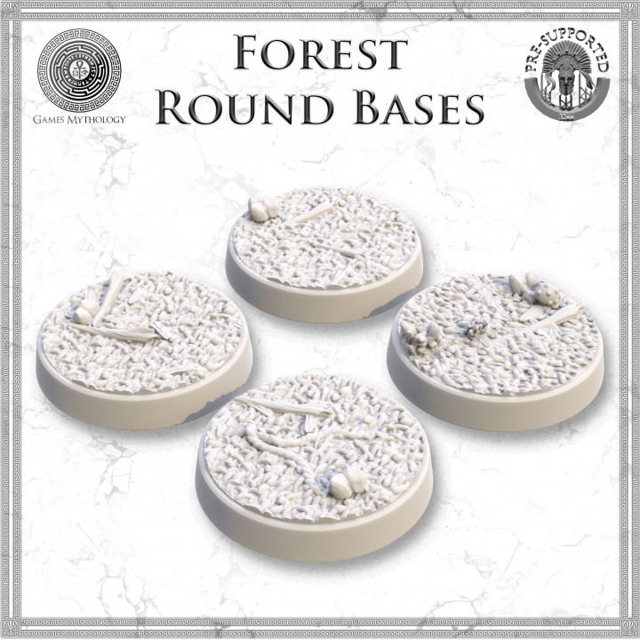 3D Printable Forest 20x20 round bases by Games Mythology