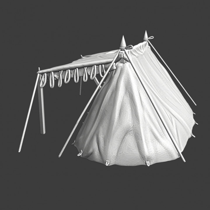 3D Printable Medieval Commanders Tent by Northern Crusades Miniatures