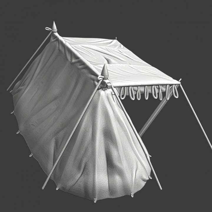 3D Printable Medieval Commanders Tent by Northern Crusades Miniatures