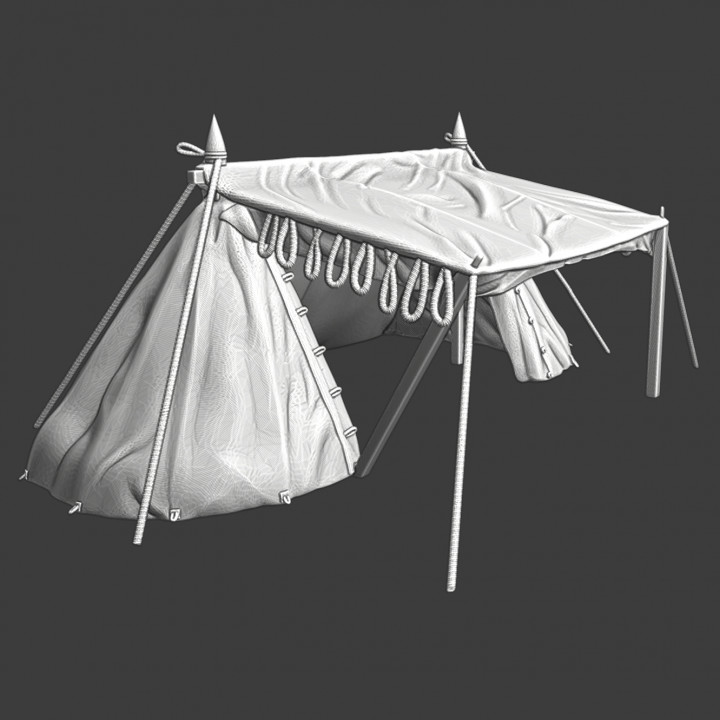 3D Printable Medieval Commanders Tent by Northern Crusades Miniatures