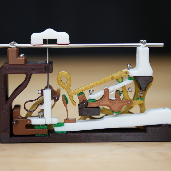 3D Printable Grand Piano Action Model - Single Key by Dan
