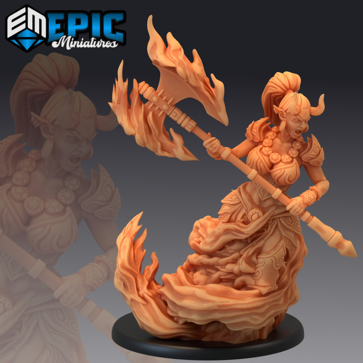 3D Printable Efreeti Female Set / Fire Elemental Djinn / Ifrit Girl / Inferno Genie by Epic ...