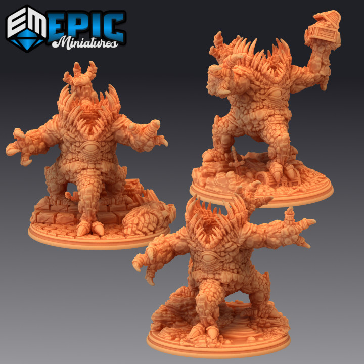 3D Printable Gem Devourer Set / Treasure Eater / Earth Elemental ...