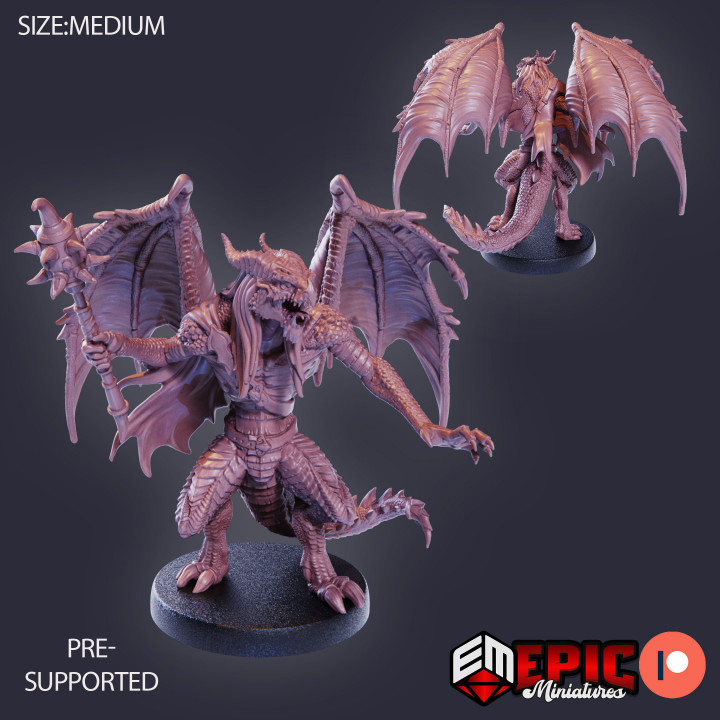 3D Printable Draconic Demon Red / Fire Devil Dragon / Demonic Encounter ...