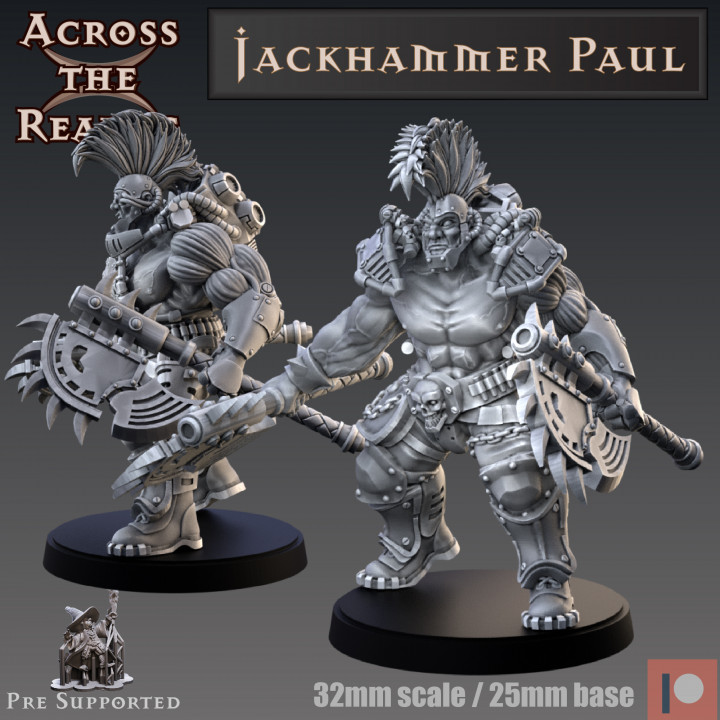 3D Printable Jackhammer Paul - Ganger boss by Across the Realms