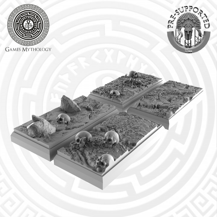 3D Printable Rectangular chaotic 50x25 bases by Games Mythology