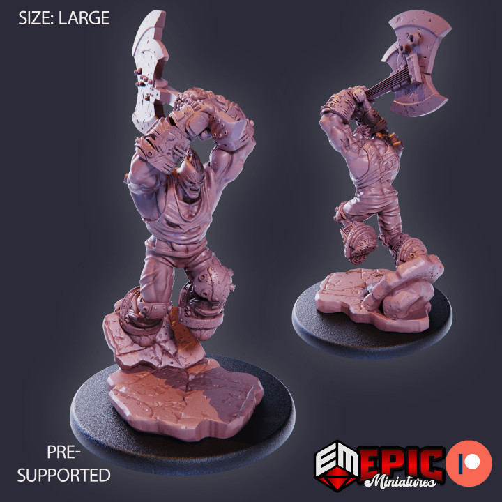 3D Printable Earth Rocker Set / Fire Punk Guitarist / Burning Land ...