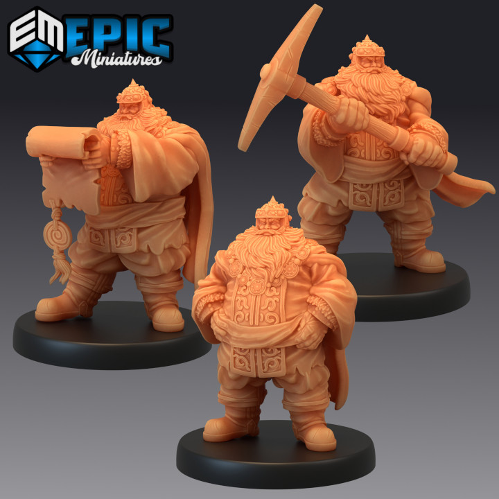 3D Printable Fire Dwarf Male Set/ Dwarven Villager / Mystical Old Man ...