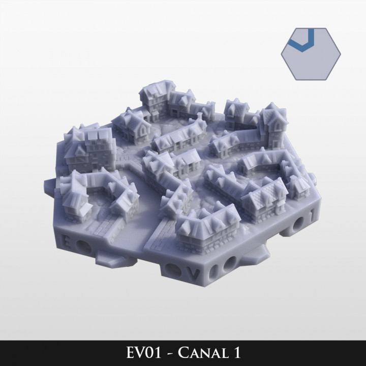 3D Printable Hexton Hills Epic Cities Canals Set 01 by Hexton Hills