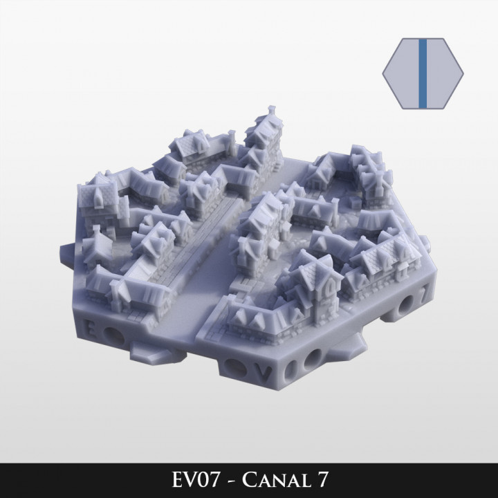 3D Printable Hexton Hills Epic Cities Canals Set 01 by Hexton Hills