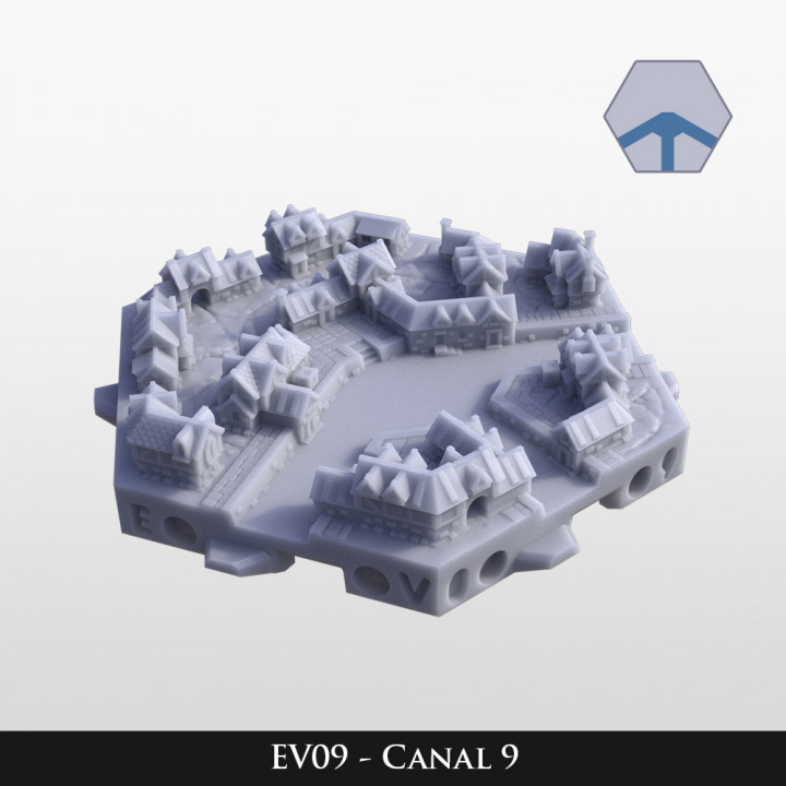 3D Printable Hexton Hills Epic Cities Canals Set 01 by Hexton Hills