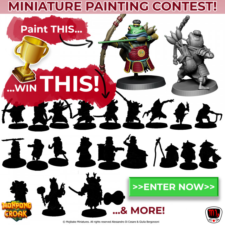 3D Print of FREE Asian warrior frog! Archer frog from Monpong Croak ...