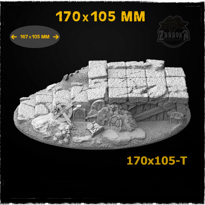 3D Printable Graveyard 1 Base Toppers by Zabavka Workshop