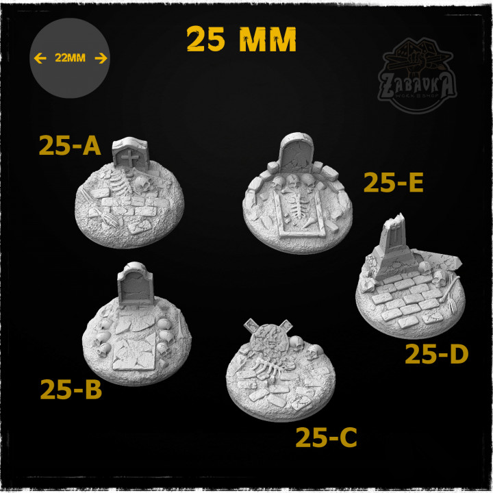 3D Printable Graveyard 1 Base Toppers by Zabavka Workshop