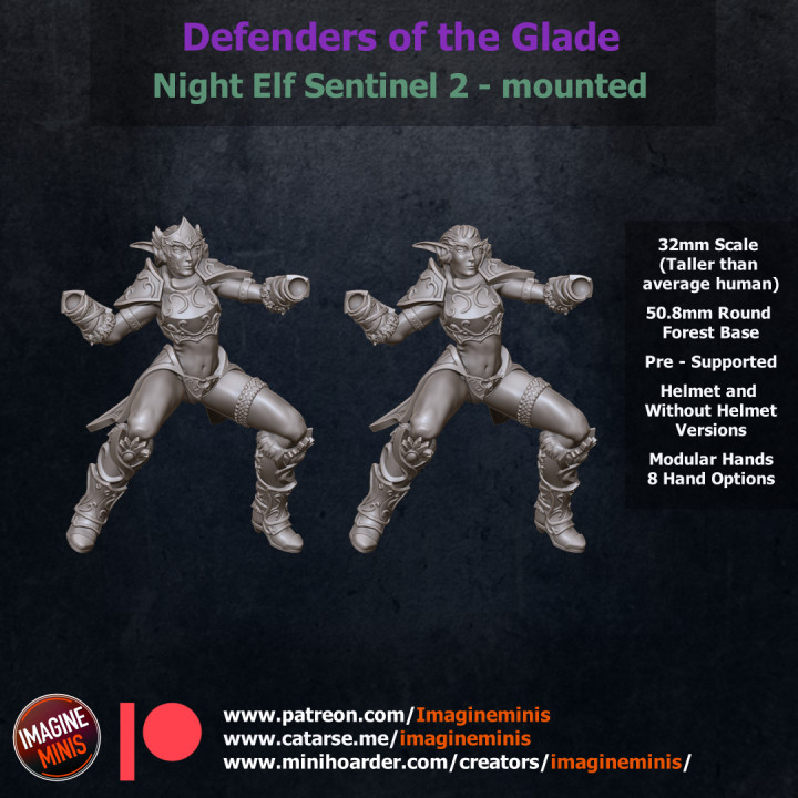 3D Printable Defenders of the Glade - Night Elf Sentinel - Pose 2 by ...
