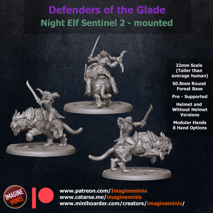 3D Printable Defenders of the Glade - Night Elf Sentinel - Pose 2 by ...