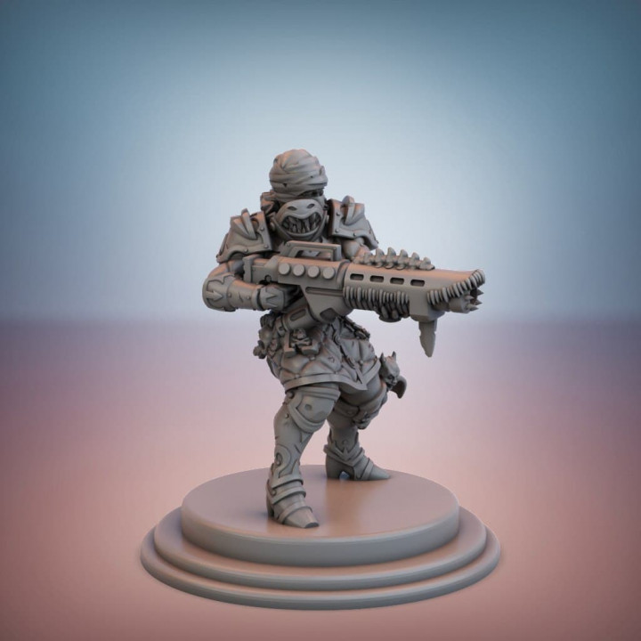 3D Printable Adepts of Asmodeus. Magma Gun specialist. by ZBSminiatures
