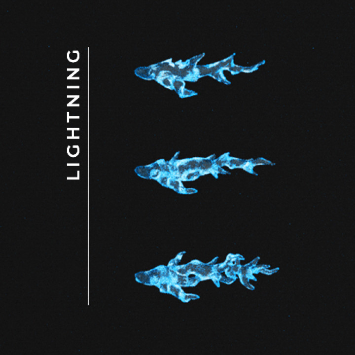 3D Printable Lightning magic effect (3 variants/sizes) by Tablehammer