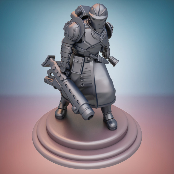 3D Printable Sanctus Manipulus. Magma Gun specialist. by ZBSminiatures