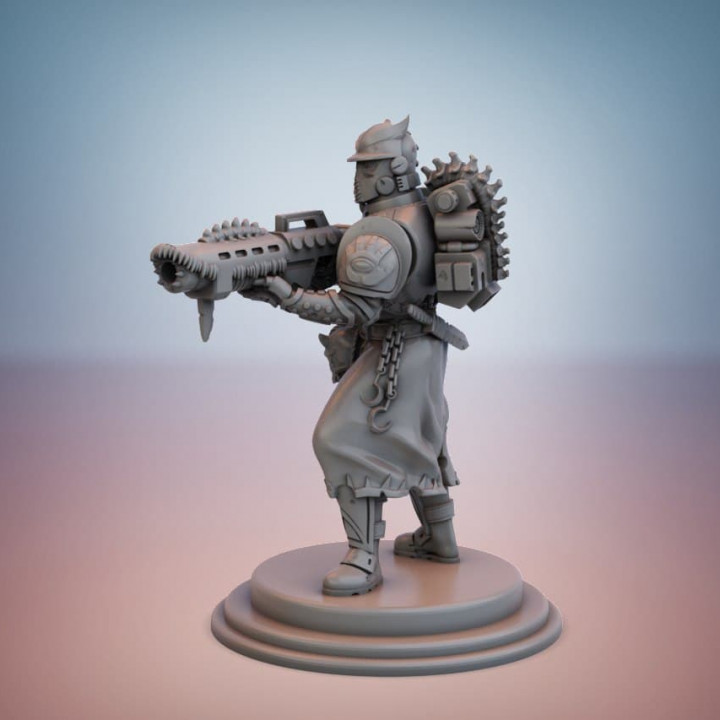 3D Printable Cult Guard. Magma Gun specialist. by ZBSminiatures