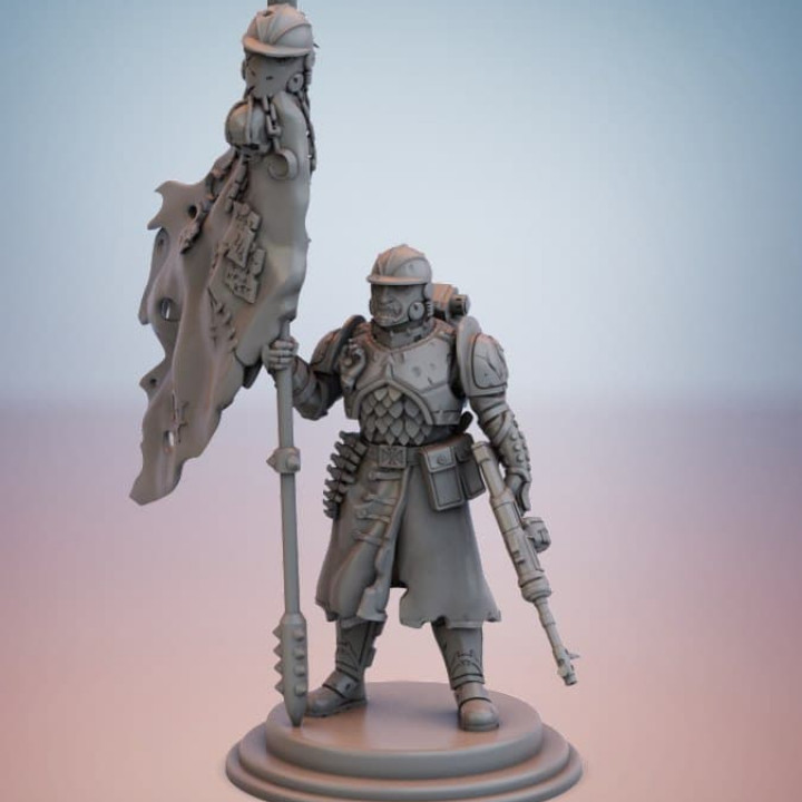 3D Printable Cult Guard. Banner Bearer. by ZBSminiatures
