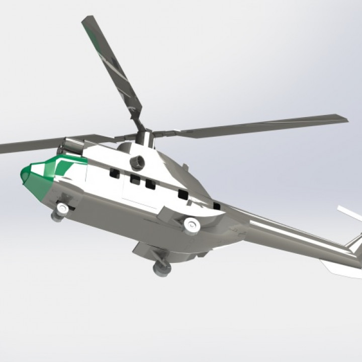 3D Printable Helicopter AS.332 by Alize