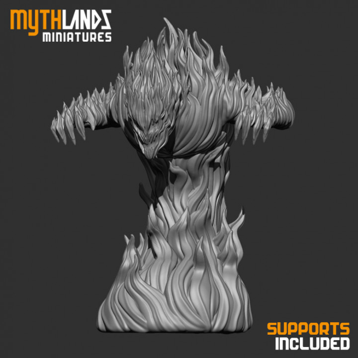 3D Printable Fire Elemental by Mythlands Miniatures