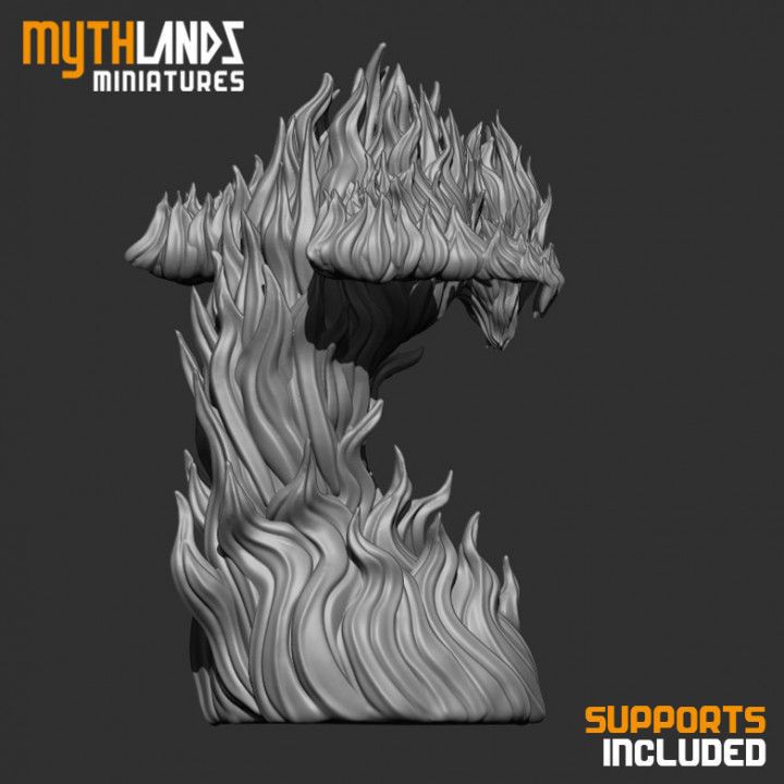 3D Printable Fire Elemental by Mythlands Miniatures