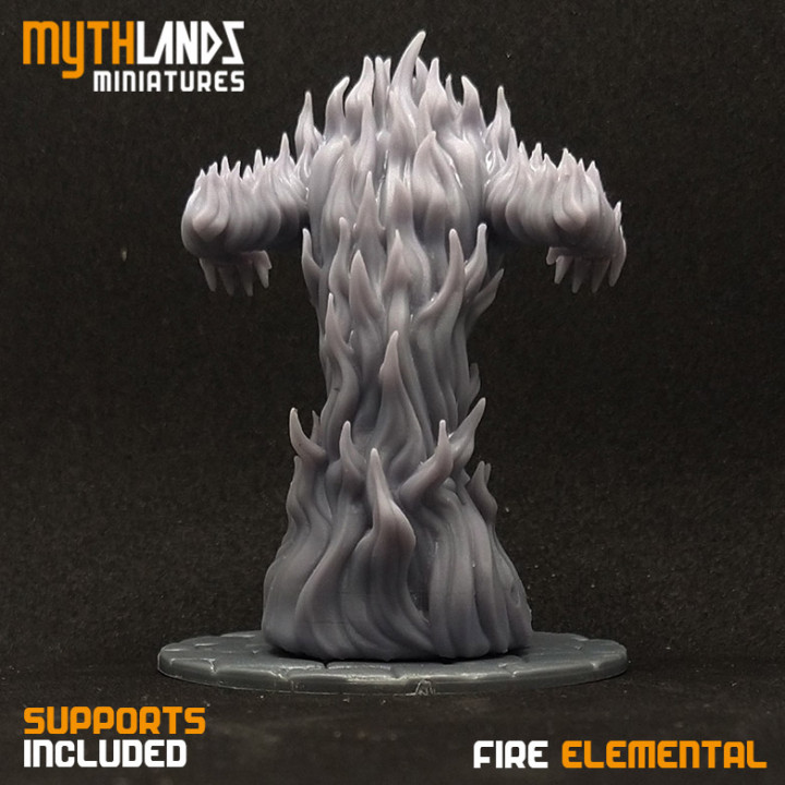 3D Printable Fire Elemental by Mythlands Miniatures