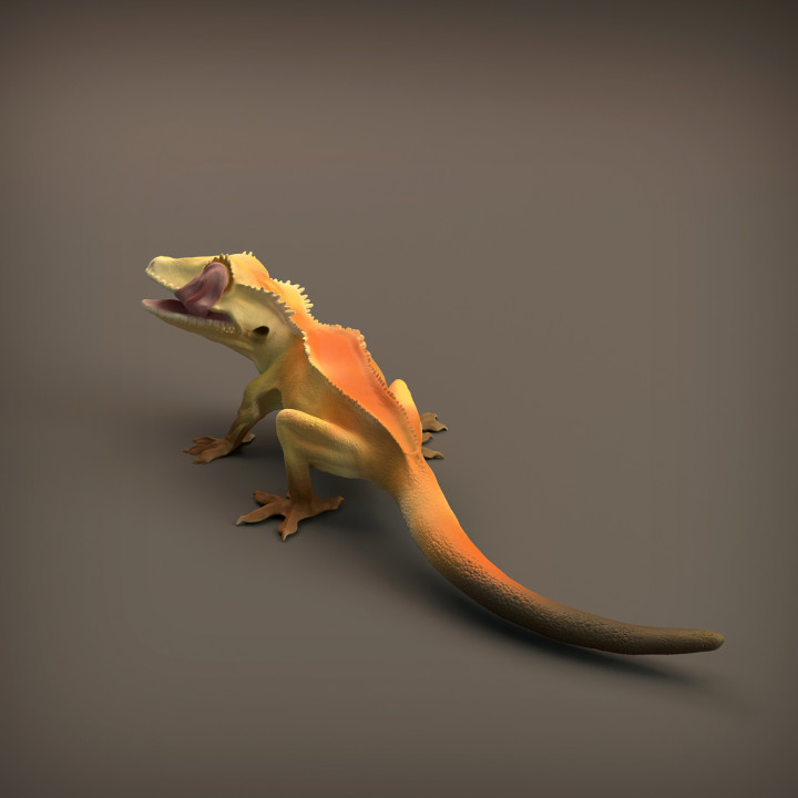3D Printable Crested Gecko by Animal Den Miniatures