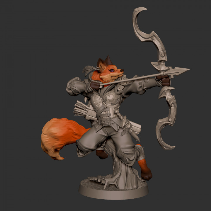 3D Printable Robyn, the Foxfolk Ranger by Bite the Bullet