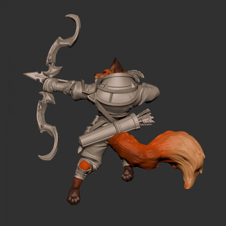 3D Printable Robyn, the Foxfolk Ranger by Bite the Bullet