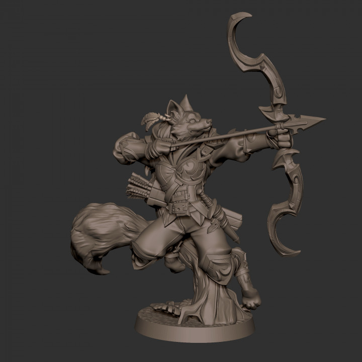 3D Printable Robyn, the Foxfolk Ranger by Bite the Bullet