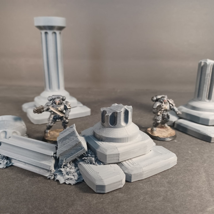 3D Printable Stone Column, Set of 3 by Wargame Forge