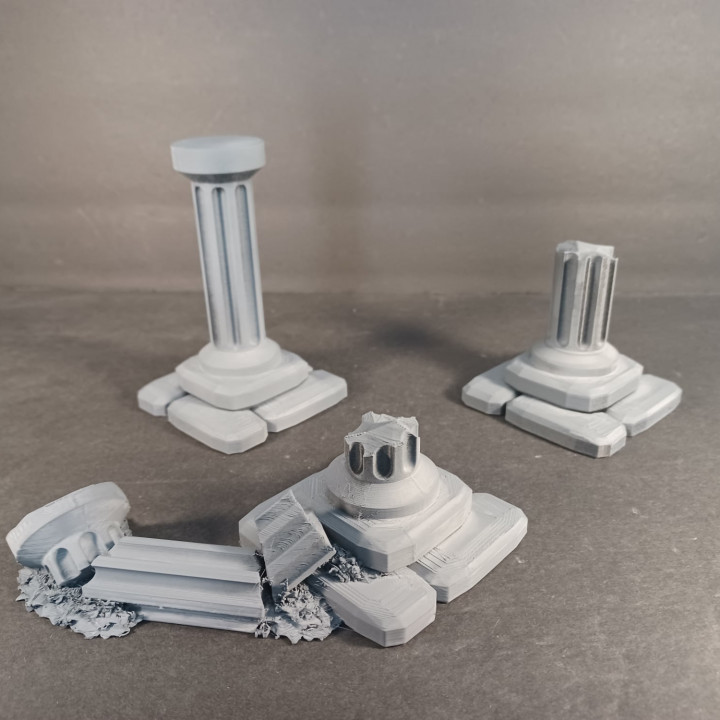 3D Printable Stone Column, Set of 3 by Wargame Forge
