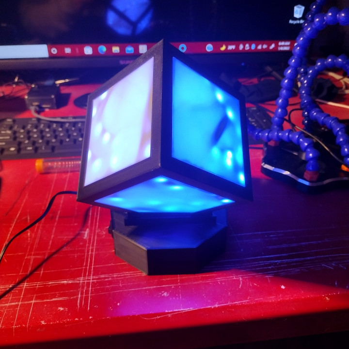 3D Printable Tesseract led cube by Baireid