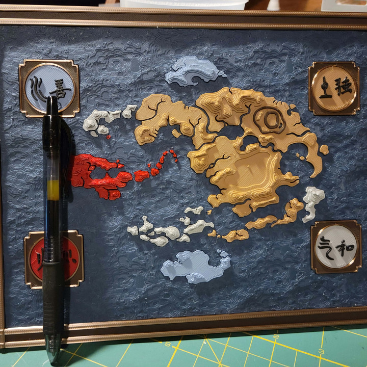 3D Printable Avatar: The Last Airbender Topographic Map by Sean Dickens