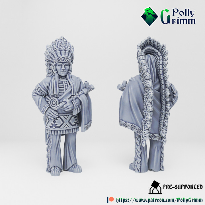 3D Printable Tabletop historic miniature. Wild west set. Native ...