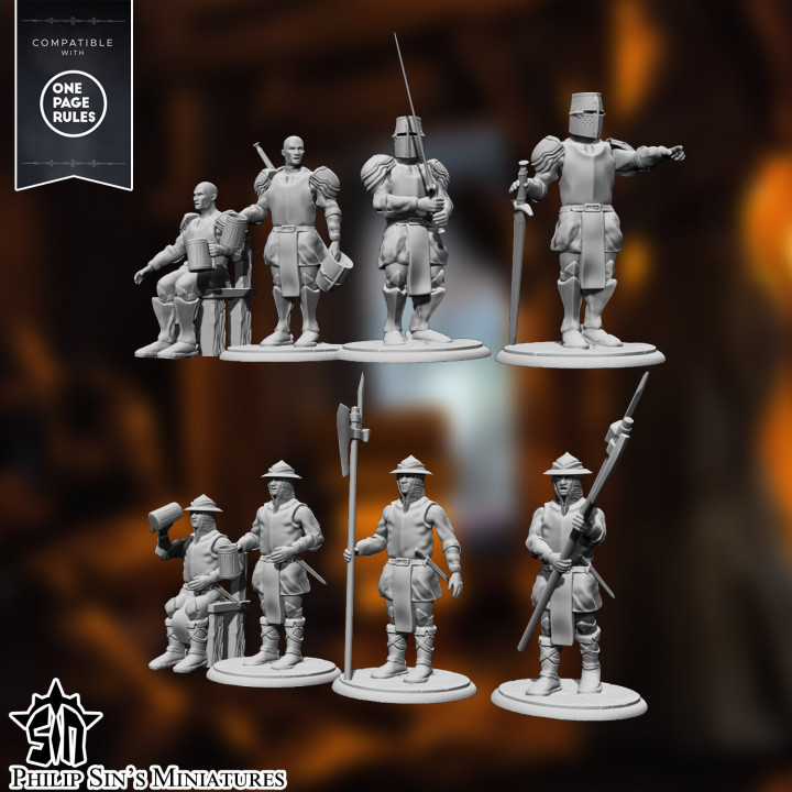 3D Printable Medieval Guards & Knights in Different Poses by Sin's ...