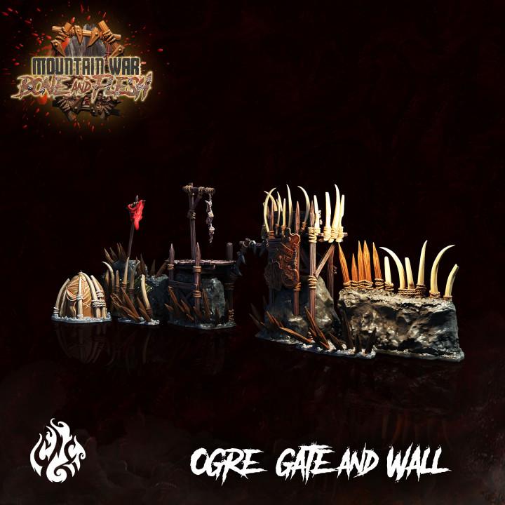 3D Printable Ogre Gate & Walls by Crippled God Foundry